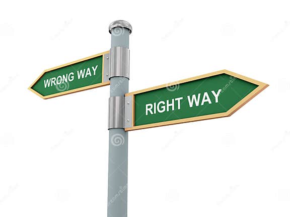 Right way and wrong way stock illustration. Illustration of guide ...