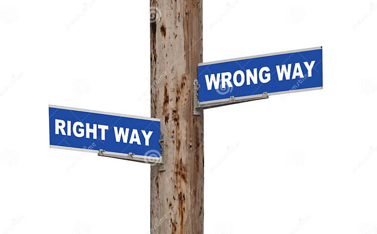 Right Way & Wrong Way stock image. Image of wrong, anytown - 639741