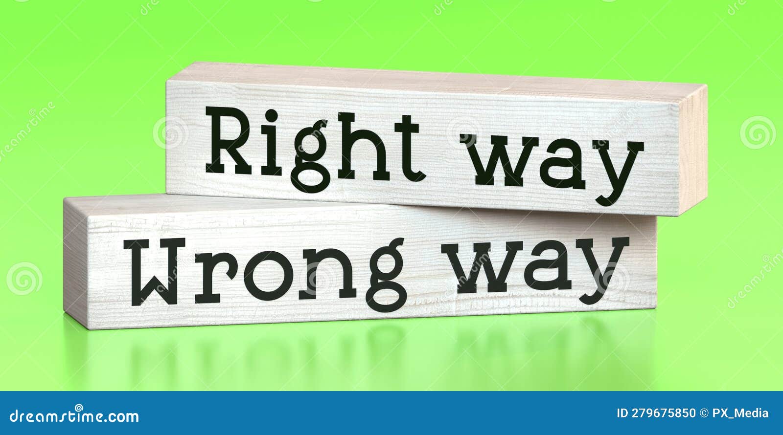 Right Way, Wrong Way - Words on Wooden Blocks Stock Illustration ...