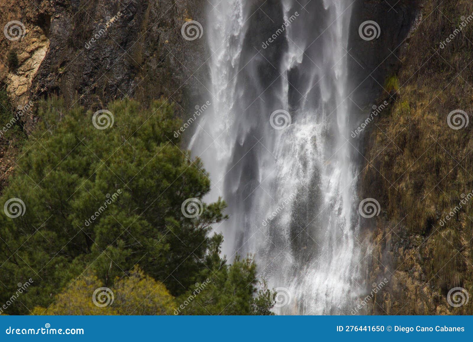 Right Where the Waterfall of El Salt De Alcoy Breaks at Nightfall Stock ...