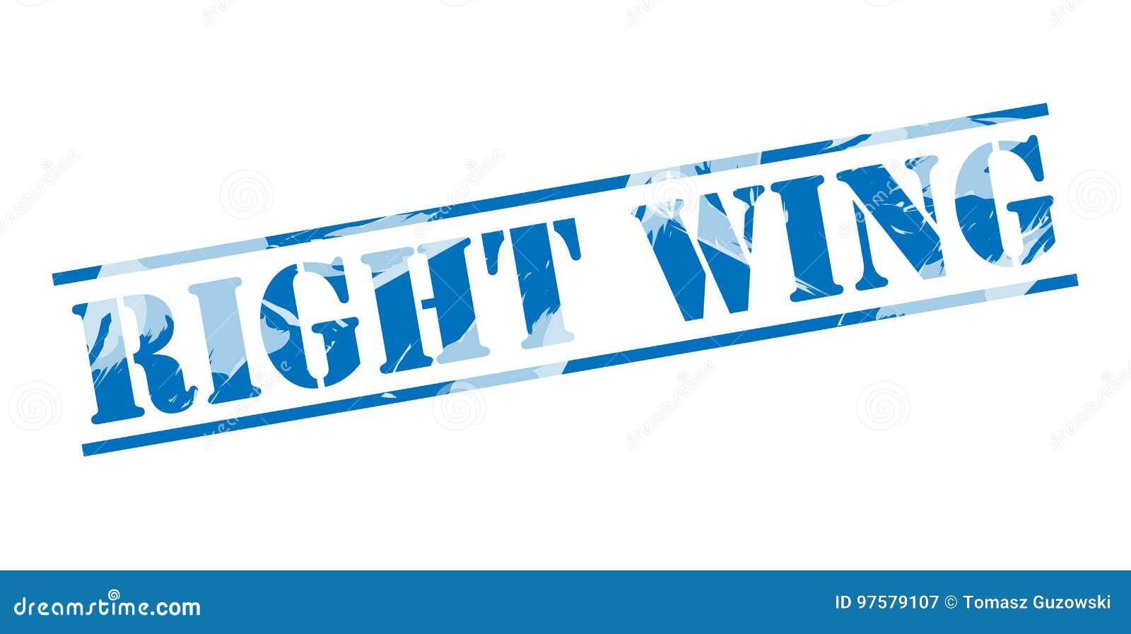 Right Wing Concept Retro Colorful Word Art Illustration Cartoon Vector ...