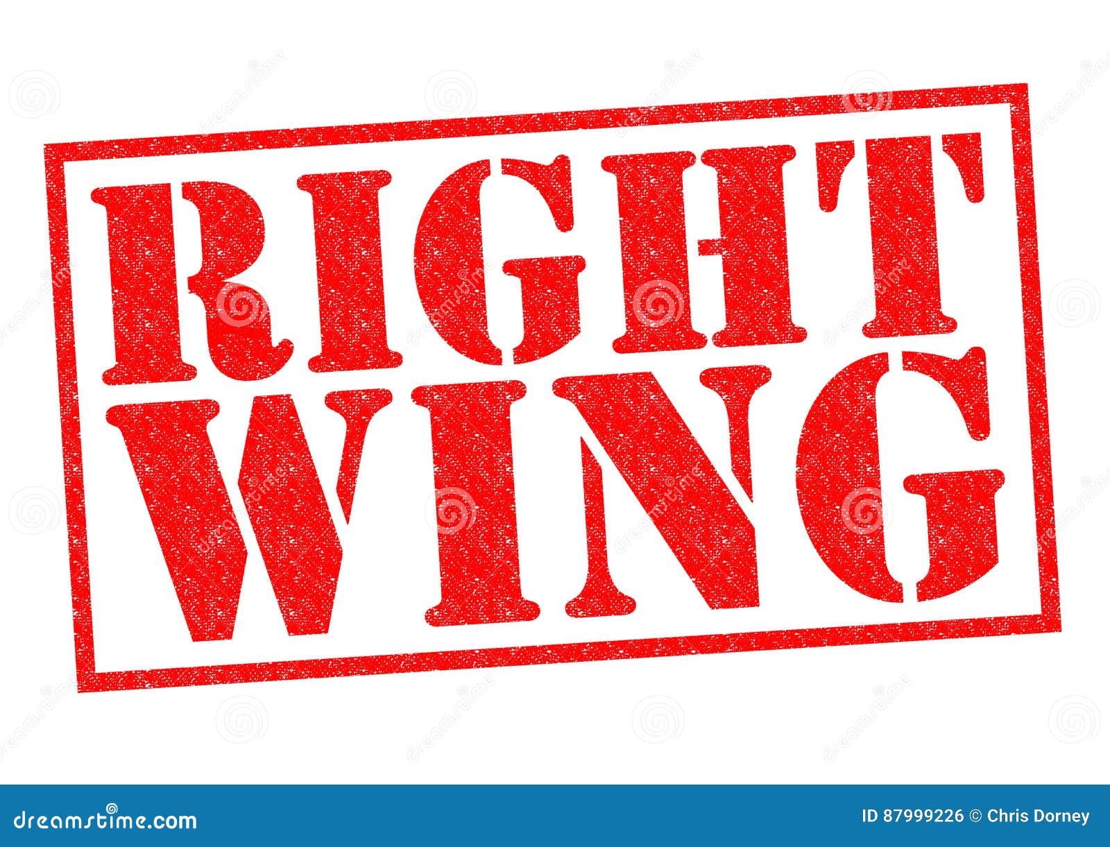 Right Wing Concept Retro Colorful Word Art Illustration Cartoon Vector ...