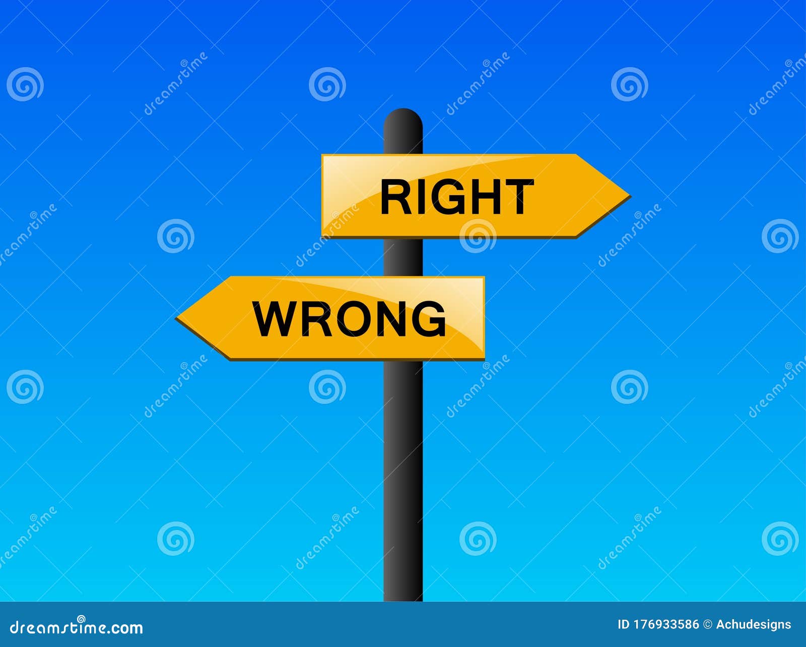 Right wrong signposts stock vector. Illustration of advertisement ...