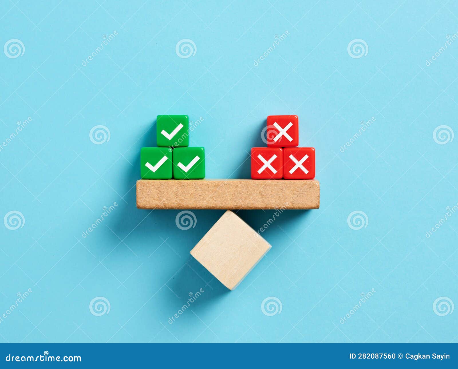 Right and Wrong Balance. Positive or Negative Decision Making or Choice ...