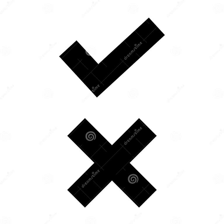 Right and Wrong Black and White Stock Vector - Illustration of mark ...