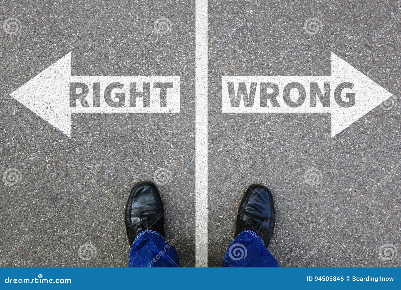 Right Wrong Business Concept Businessman Goals Success Solution Stock ...