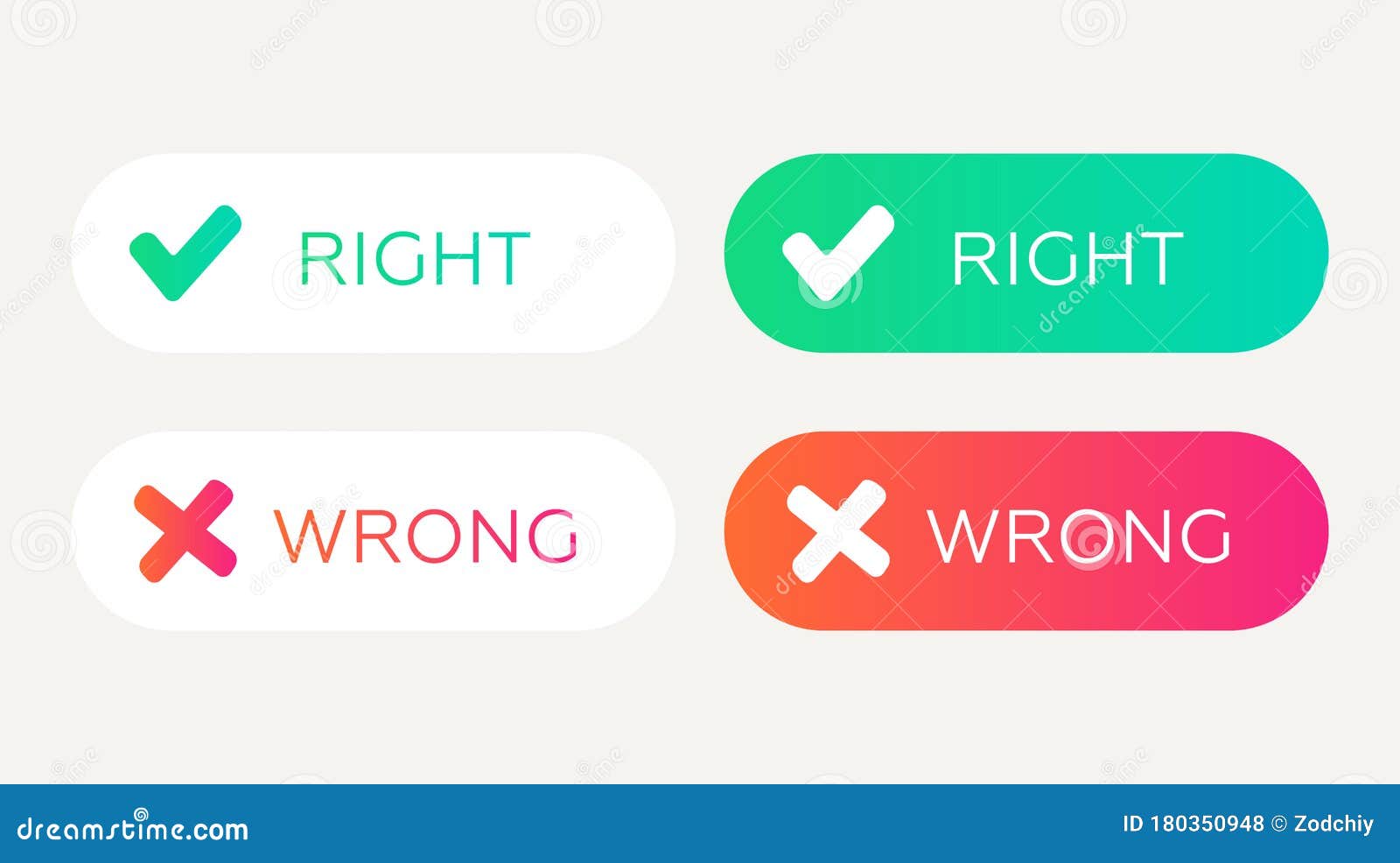 Right-wrong-buttons stock illustration. Illustration of graphic - 180350948