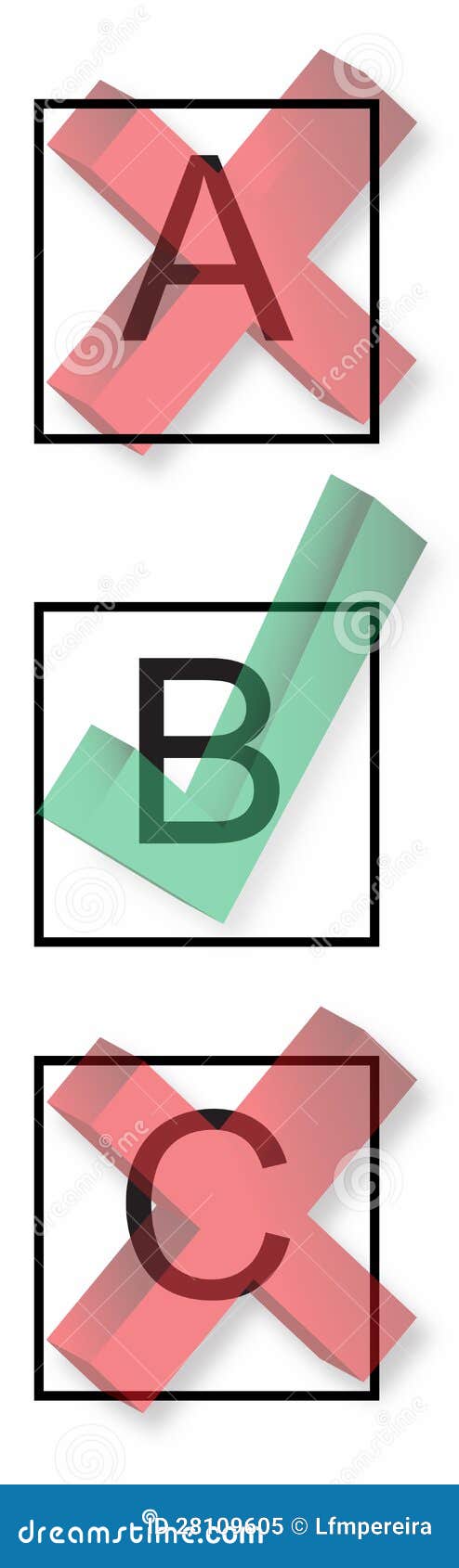 Right and Wrong Check Boxes Stock Illustration - Illustration of rating ...