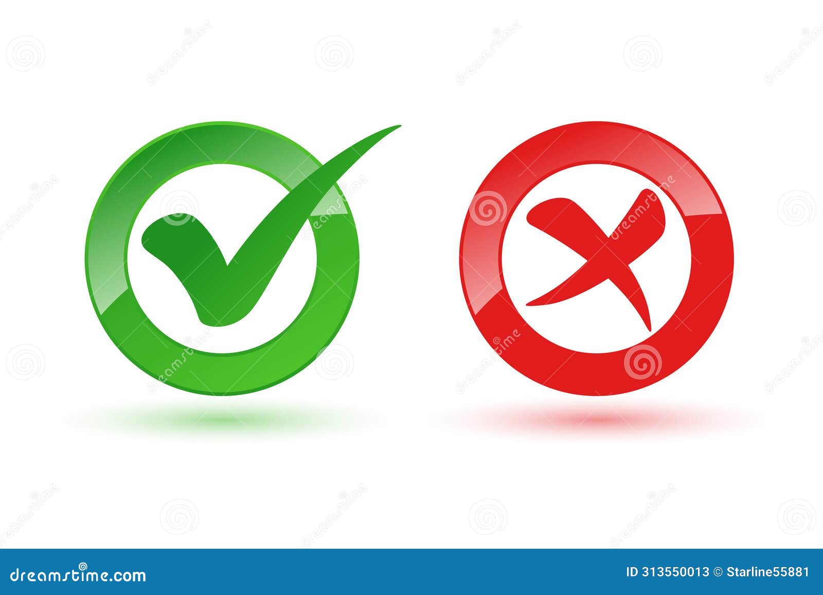 Right and Wrong Check Mark Cross Symbol Design Stock Vector ...