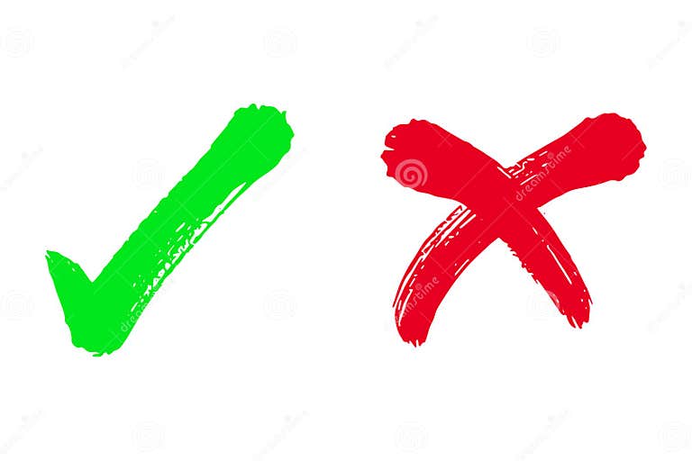 Right and Wrong Check Mark Signs Stock Vector - Illustration of push ...