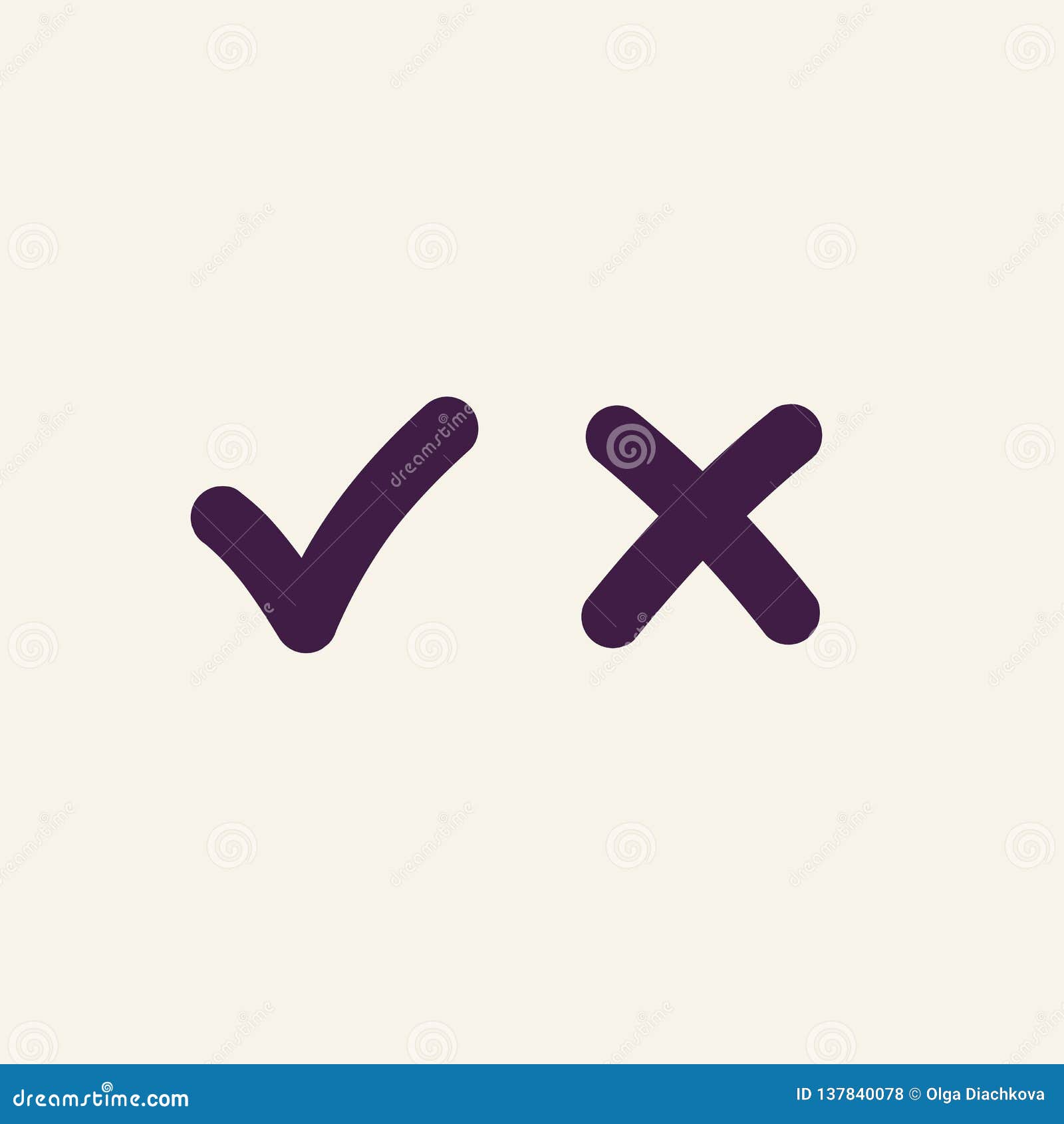 Right and Wrong Check Mark Vector Icons Stock Vector - Illustration of ...