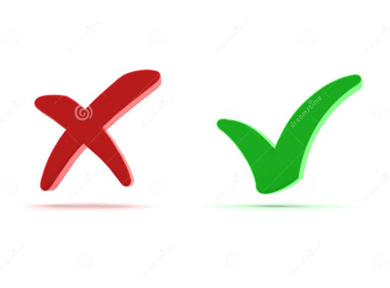Right/wrong checkmarks stock illustration. Illustration of checkbox ...