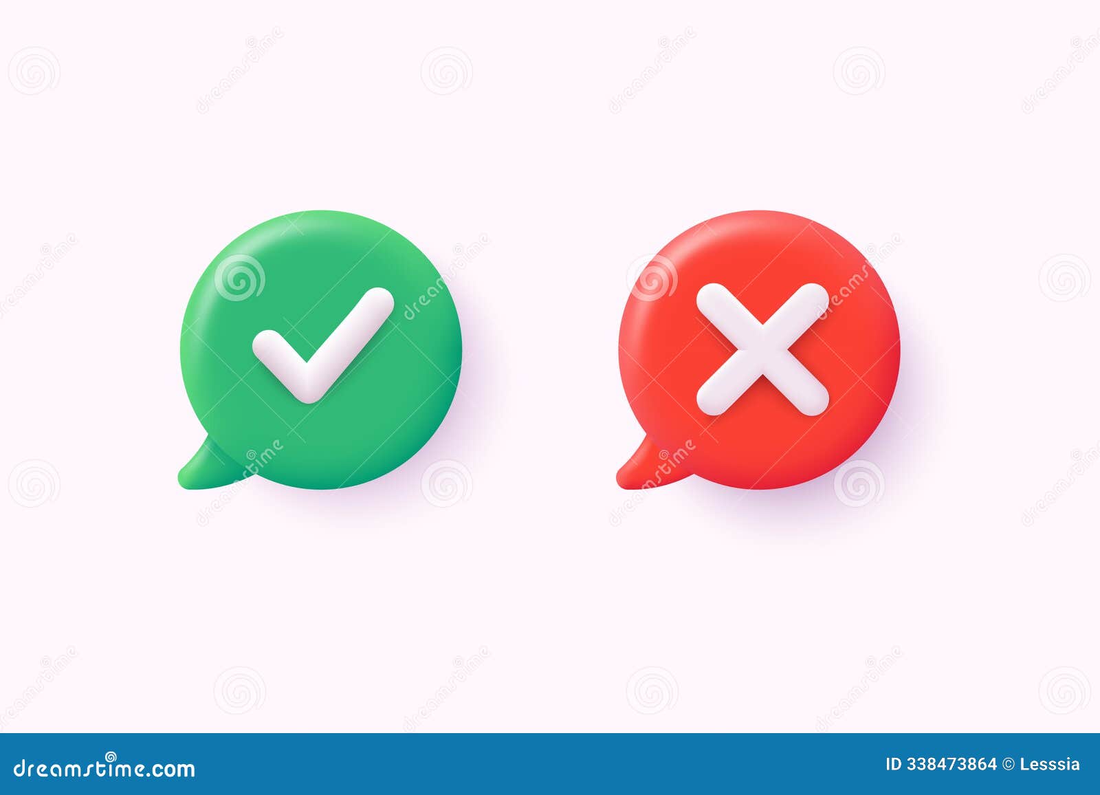 Checklist Icons. Approved And Rejected Marks. Isometric Perspective ...