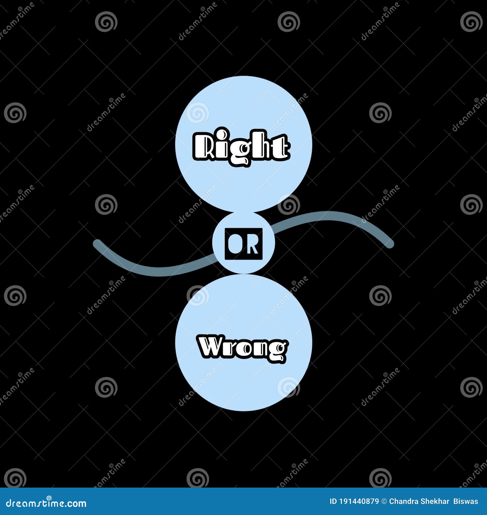 Right or Wrong Option Isolated on Black Background Stock Illustration ...