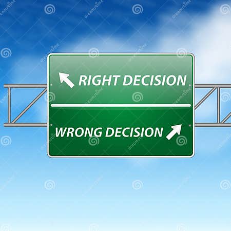 Right and Wrong Decisions Direction Board (sign) O Stock Illustration ...