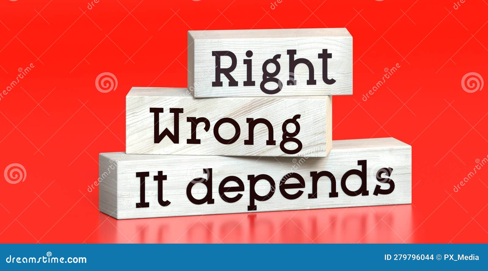 Right, Wrong, it Depends - Words on Wooden Blocks Stock Illustration ...