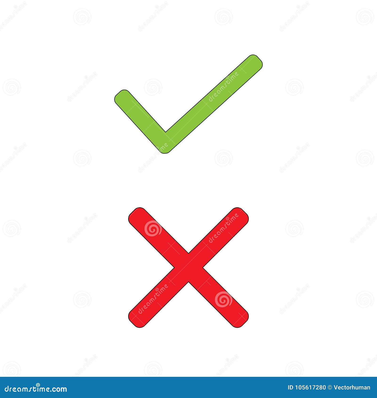 Right and Wrong icon art stock vector. Illustration of choice - 105617280