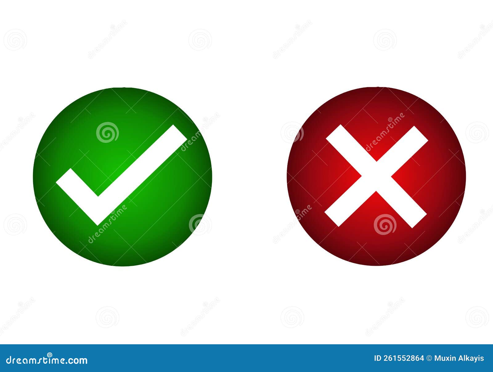 Right and Wrong Icon Gradient Color Stock Illustration - Illustration ...