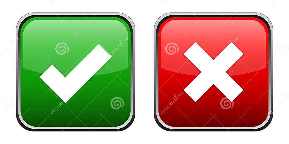 Right and wrong icon 2 stock vector. Illustration of cross - 42693450