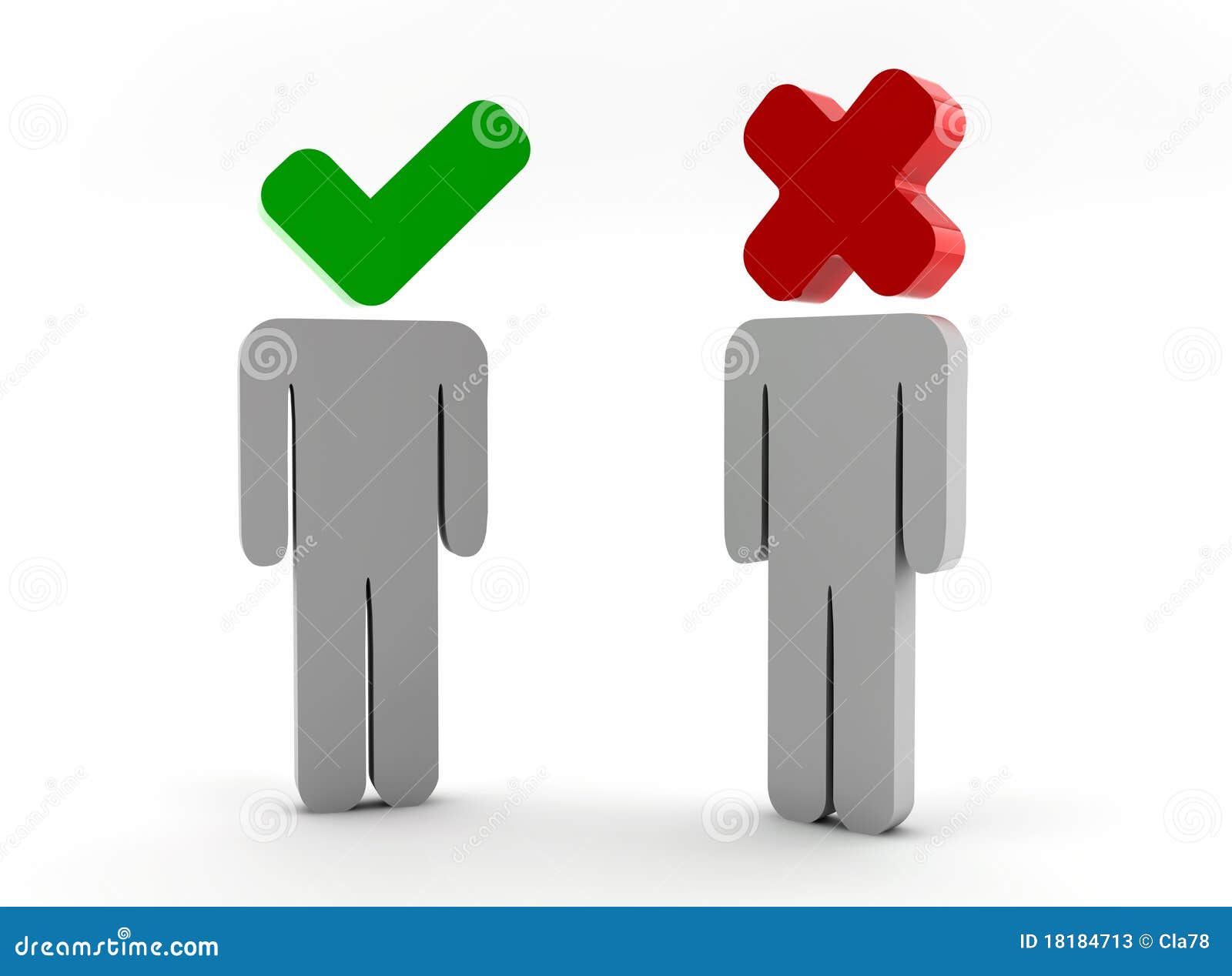 Right and wrong men stock illustration. Illustration of check - 18184713