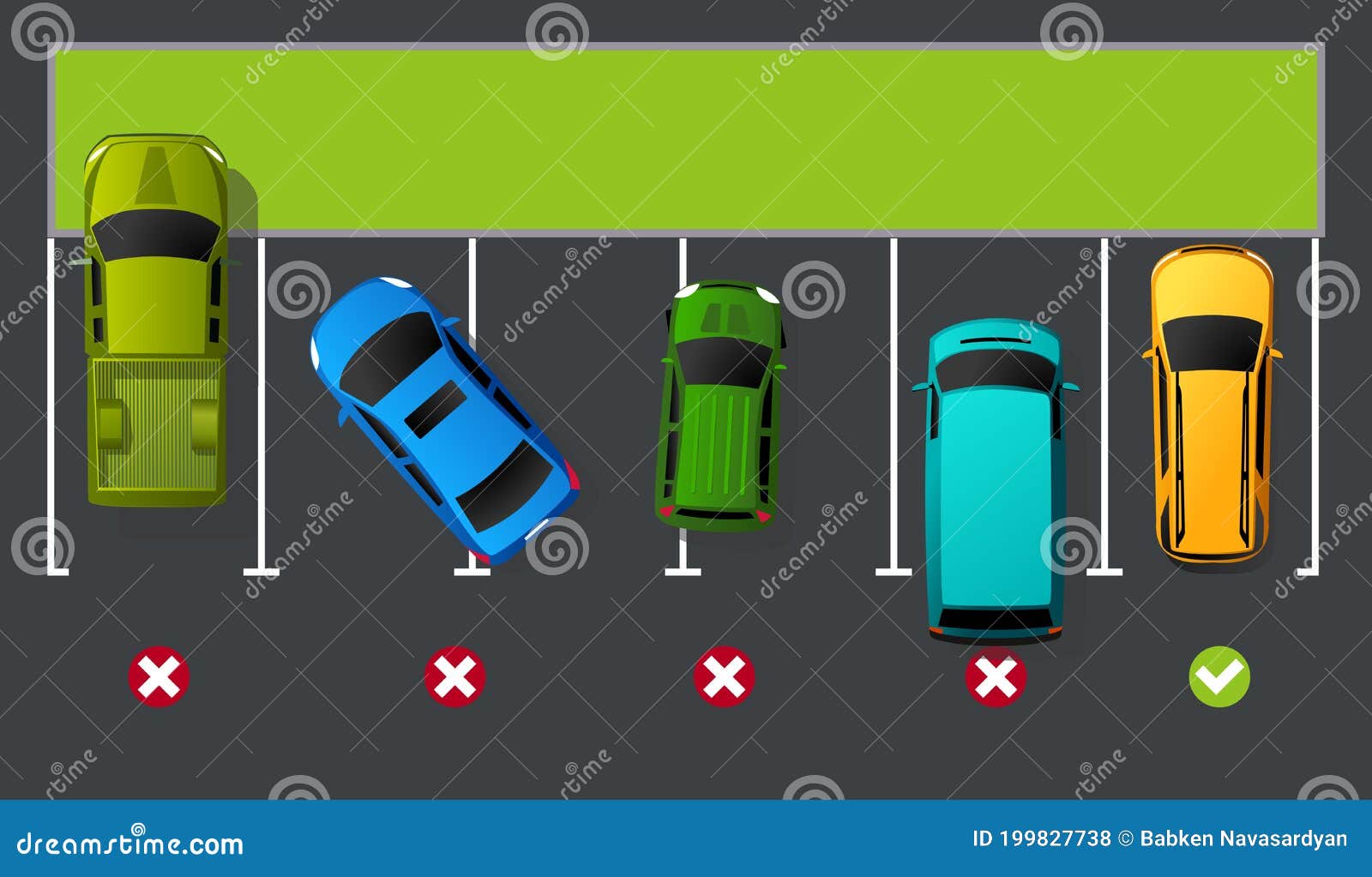 Right and Wrong Parking Examples Stock Vector - Illustration of ...