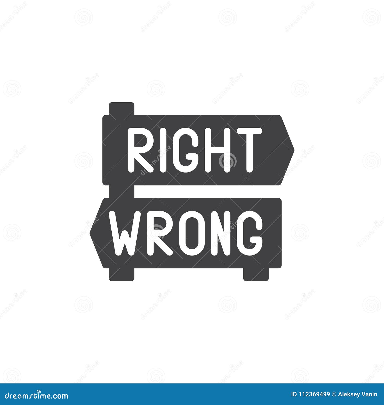 Right and Wrong Pointer Arrows Signs Vector Icon Stock Vector ...