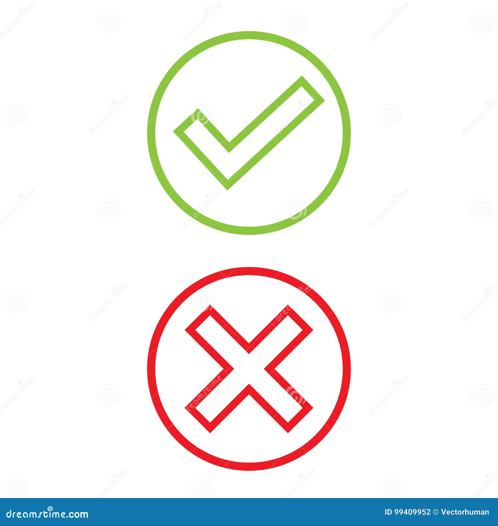 Right and wrong sign stock vector. Illustration of vote - 99409952