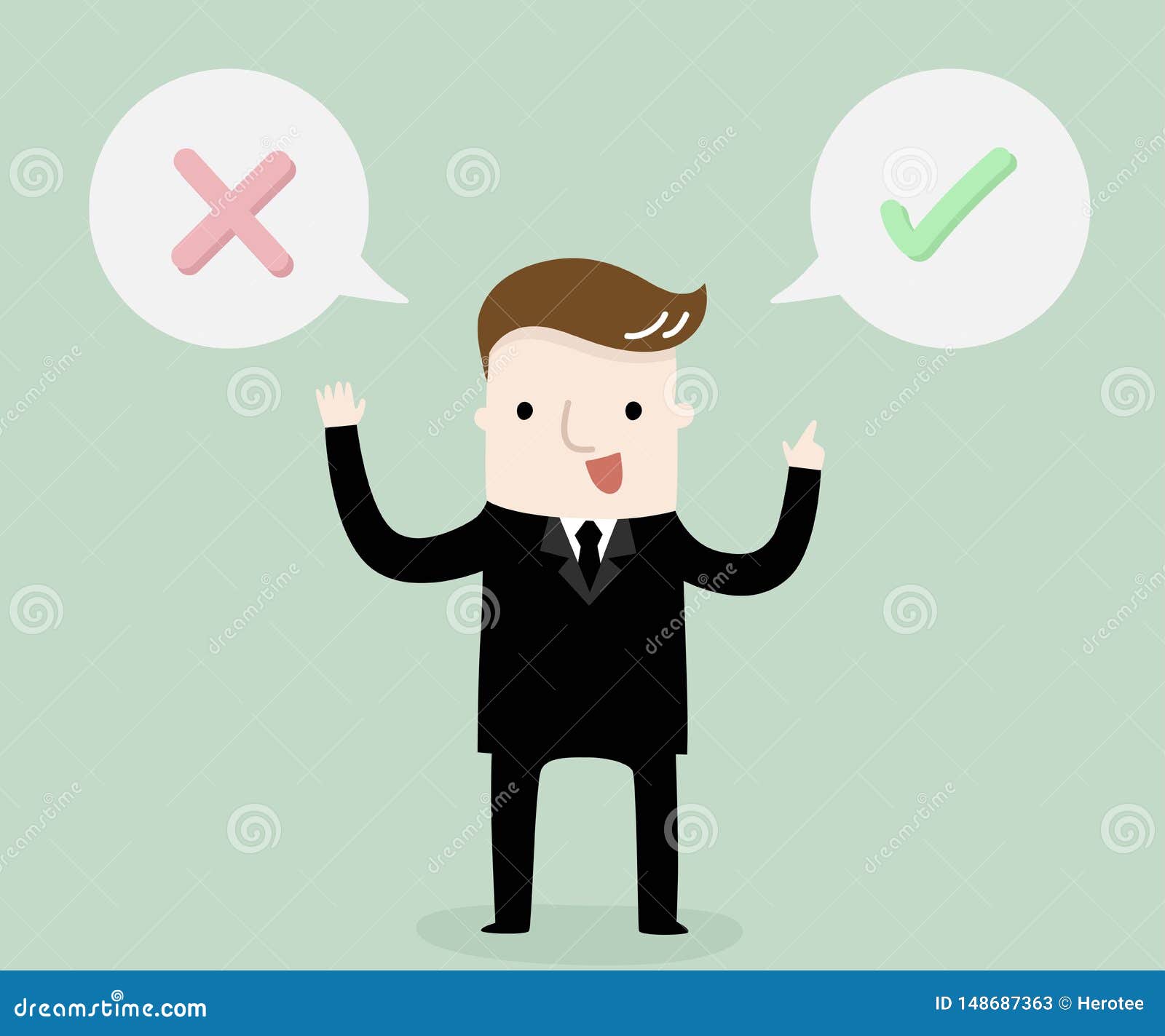 Right or Wrong Thinking Business Concept Stock Vector - Illustration of ...