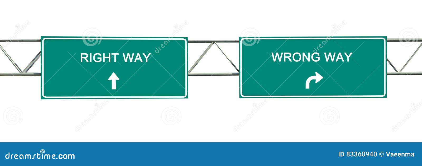 Right and wrong way stock photo. Image of success, isolated - 83360940