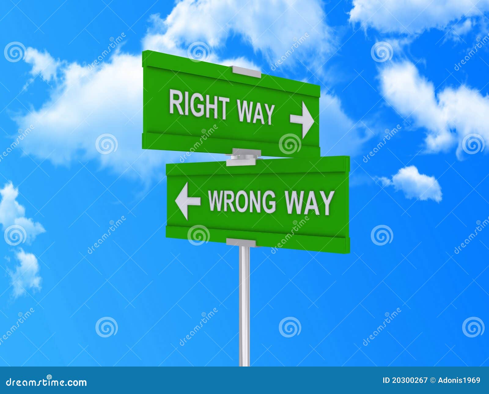 Right and Wrong way signs stock illustration. Illustration of colorful ...