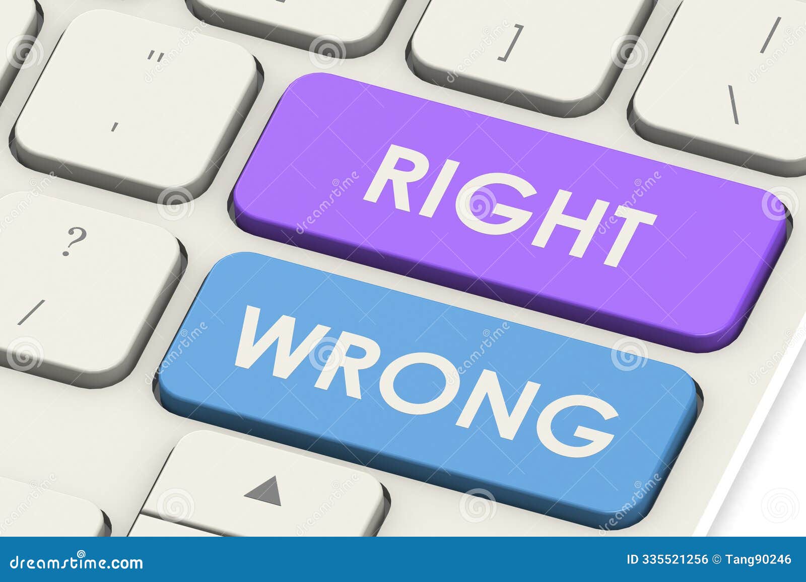 Right and Wrong Word on White Keyboard Stock Illustration ...