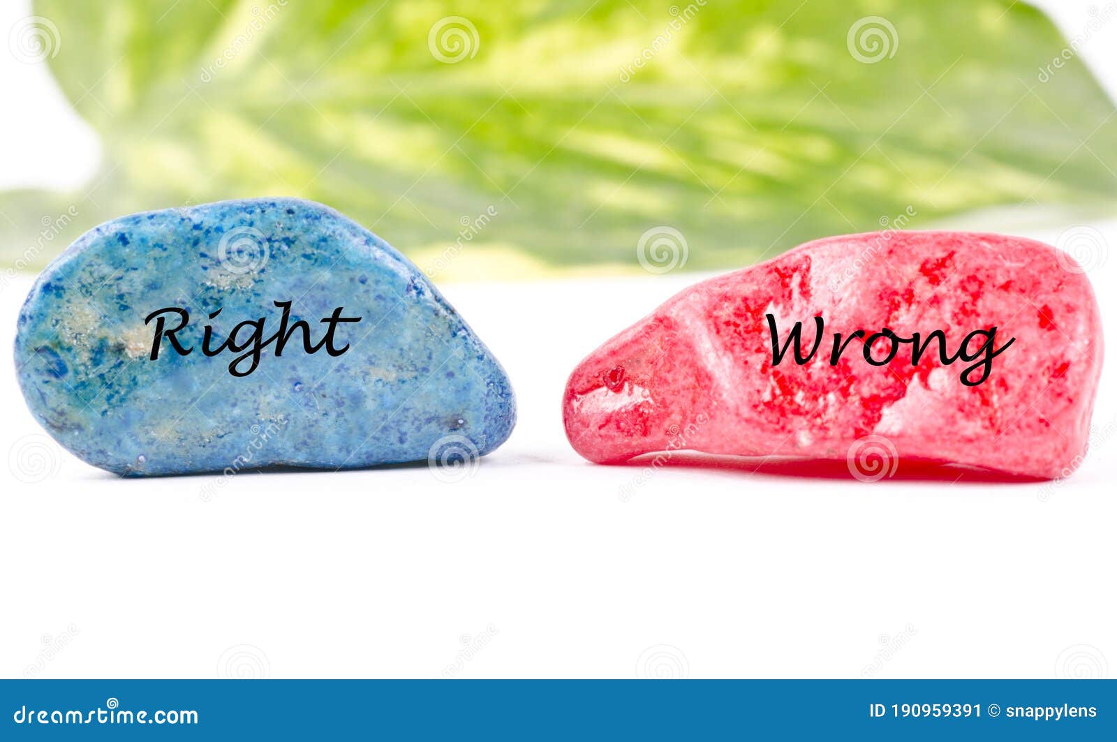 Right Wrong Written on Colored Stones Stock Image - Image of blue ...