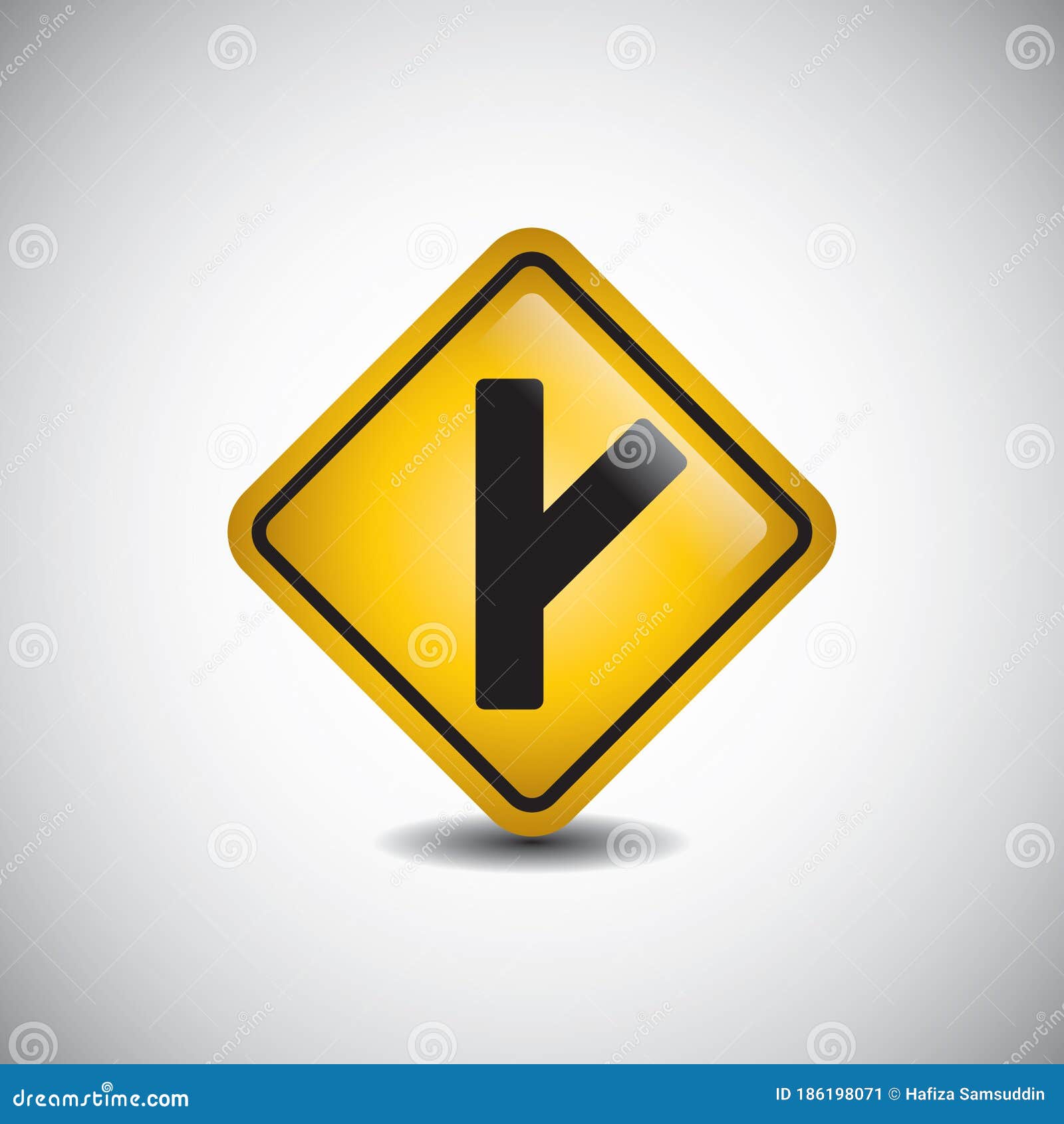 Right Y-intersection Road Sign. Vector Illustration Decorative Design ... Right Y-intersection Road Sign. Vector Illustration Decorative Design ...
