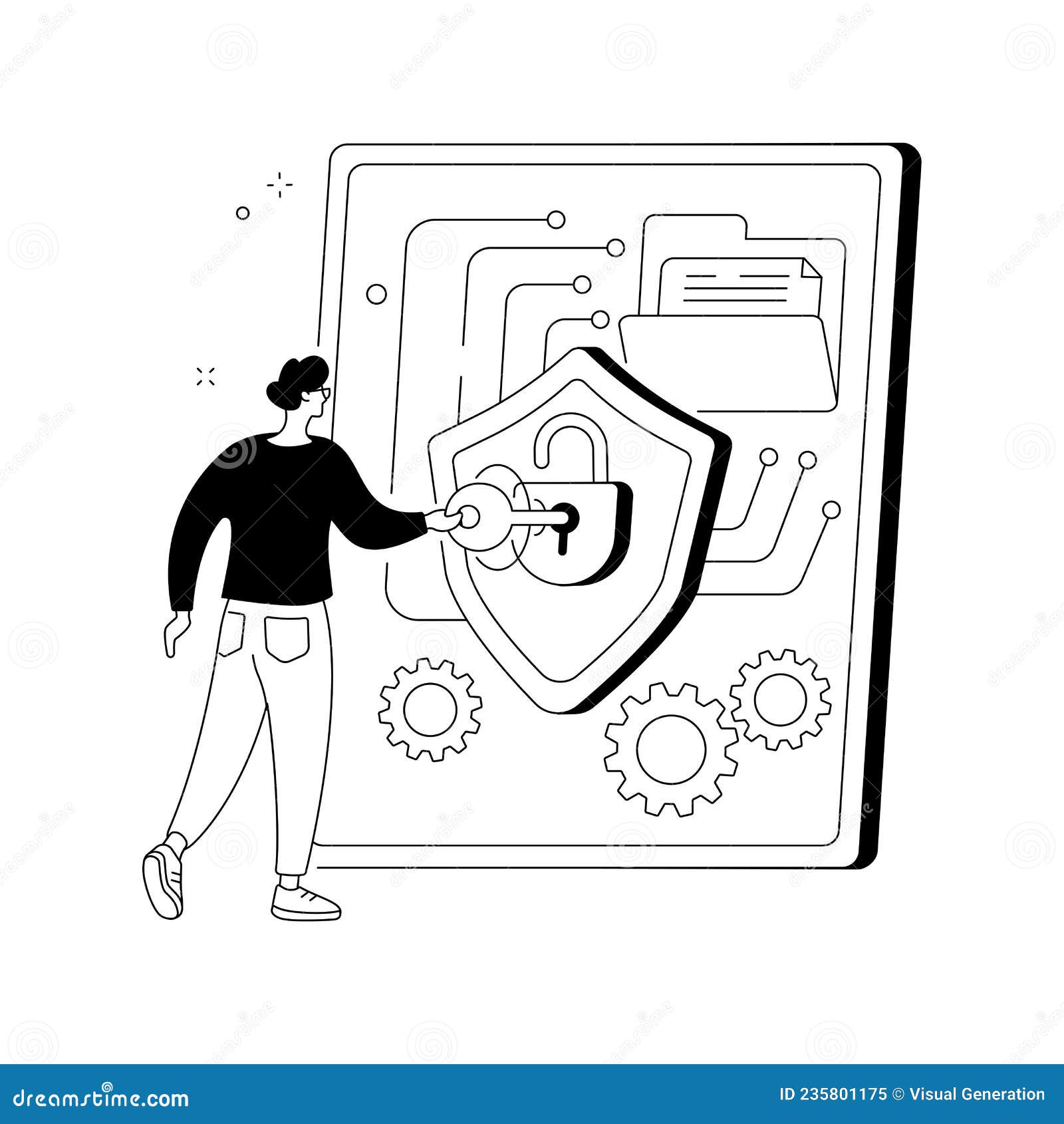 Data Erasure Line Icon, Outline Symbol, Vector Illustration, Concept ...