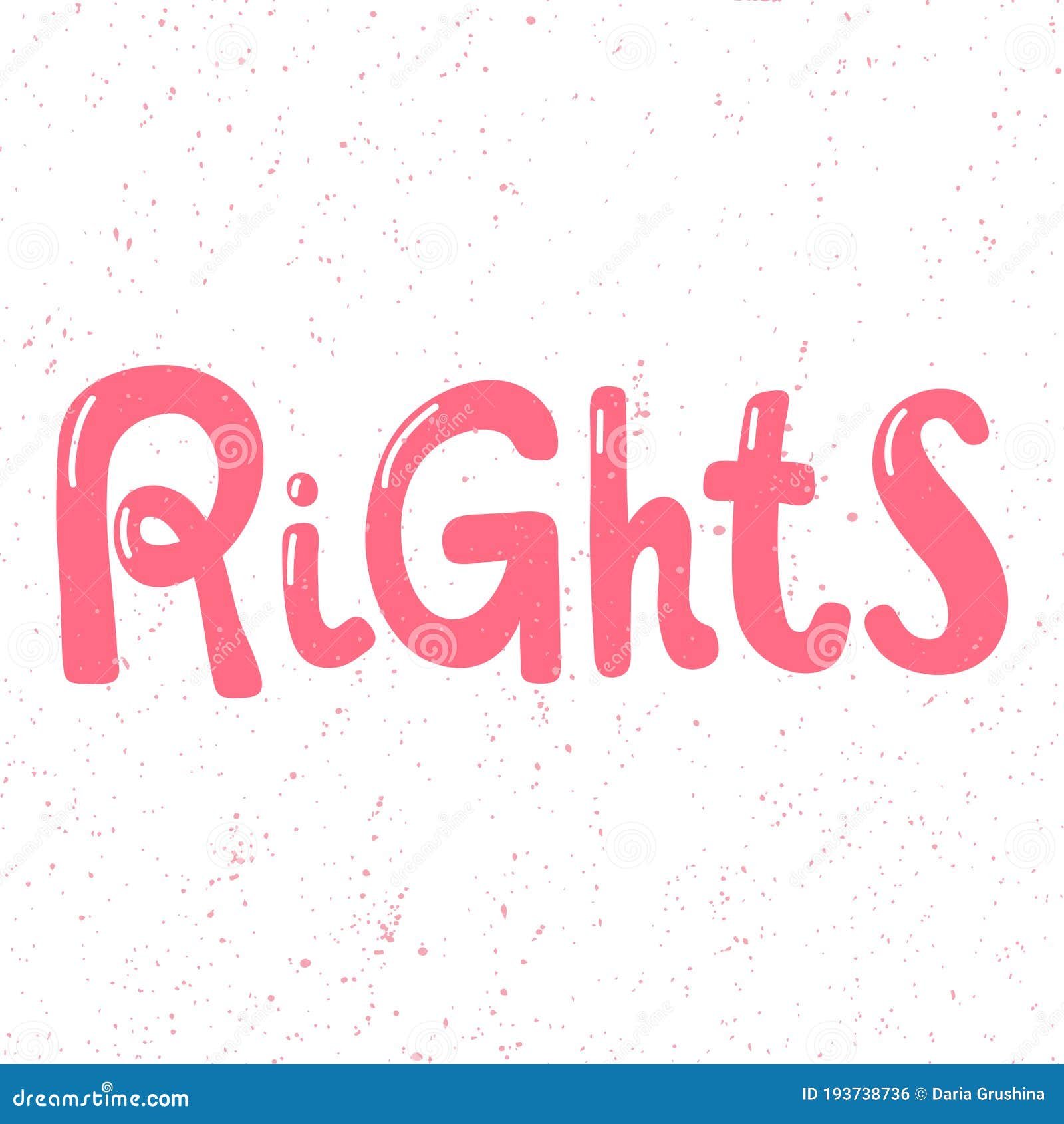 Rights. Placard Template with Calligraphic Design Flat Design Elements ...