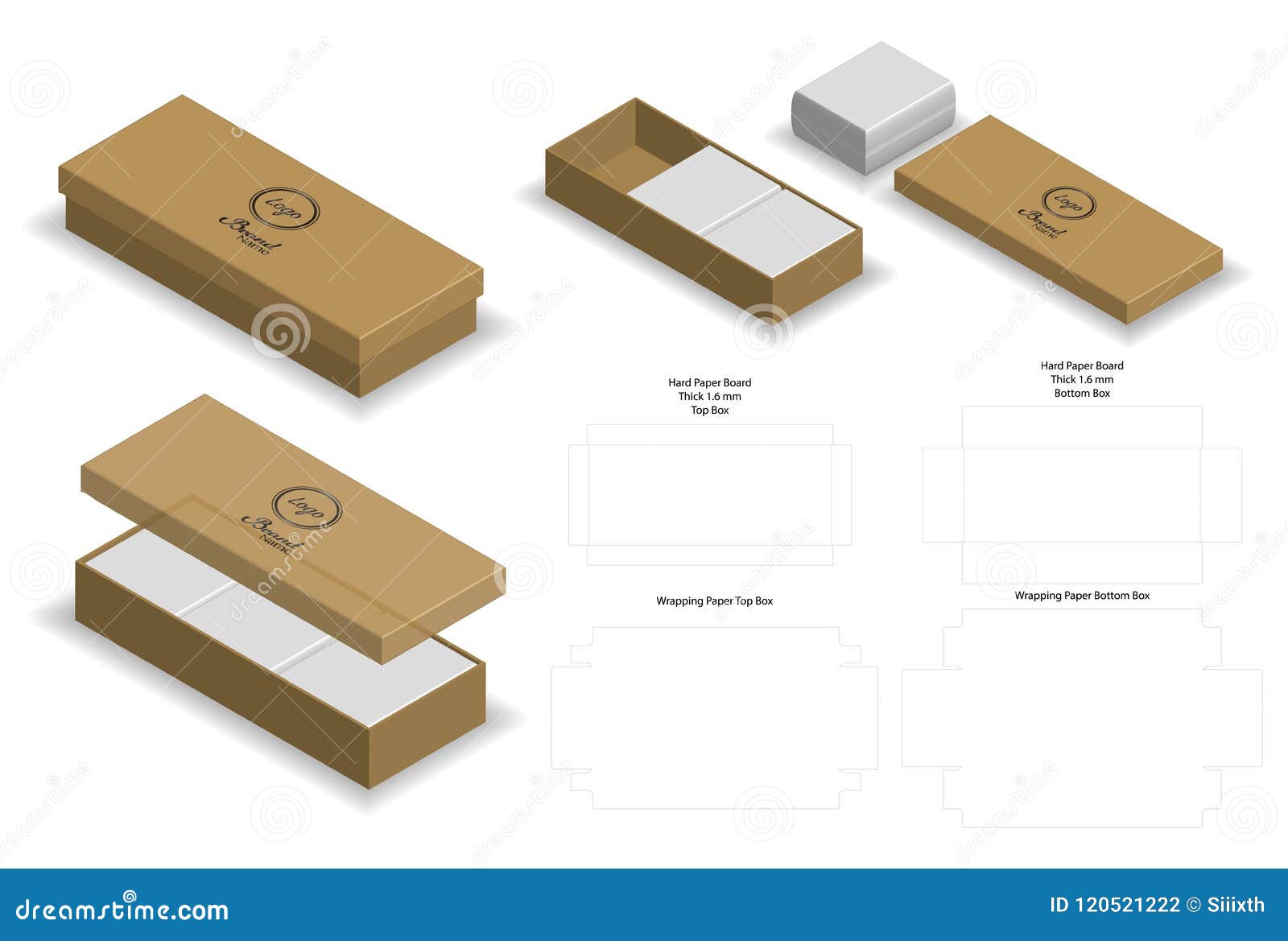 Rigid Box for Soap Mockup with Dieline Stock Vector - Illustration of ...