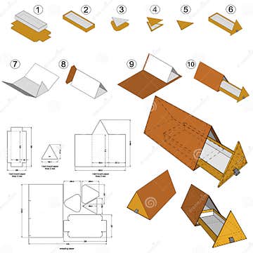 Rigid Cardboard Box and Die-cut Pattern. Stock Vector - Illustration of ...