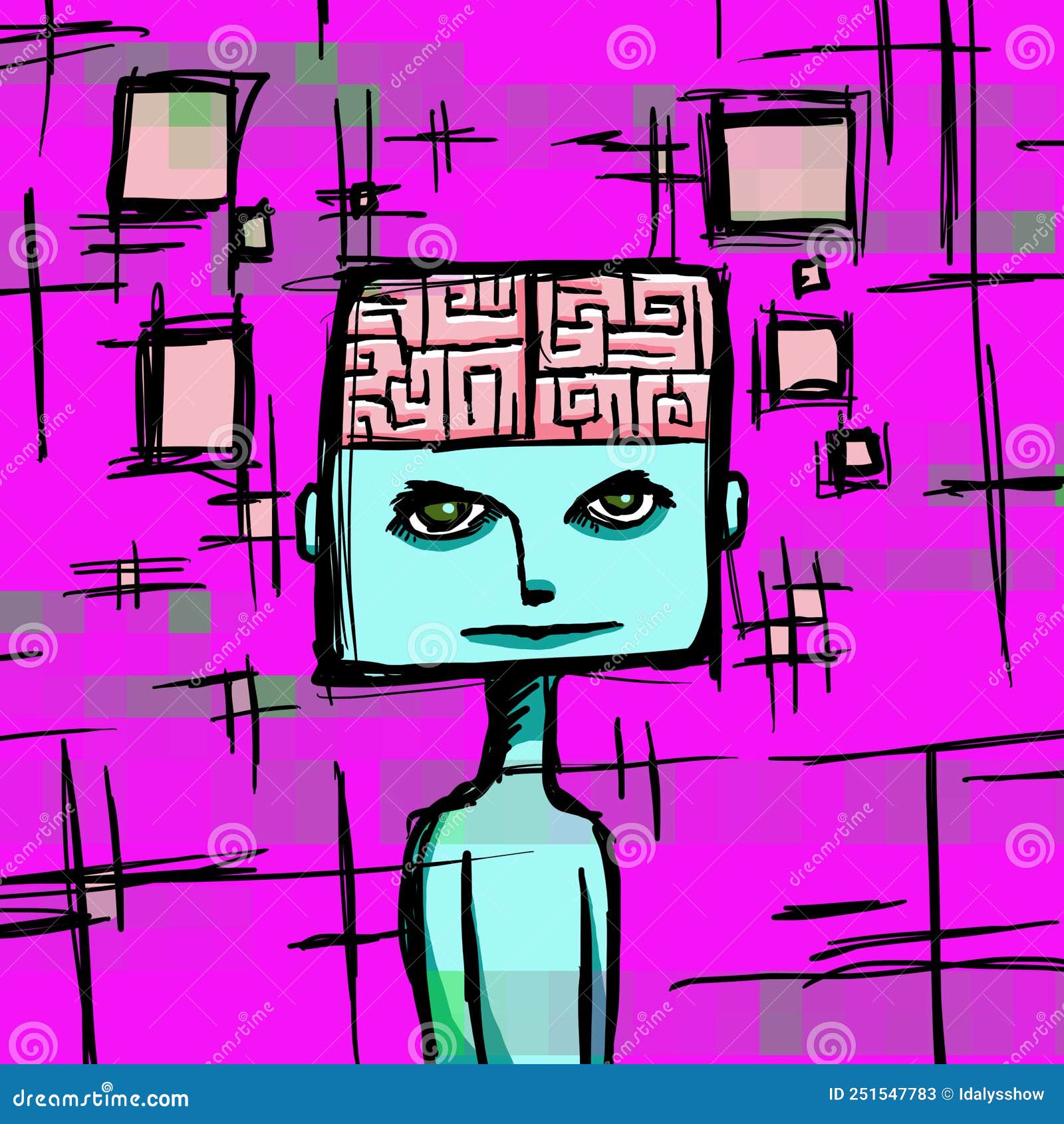 Rigid and Inflexible Square Mindset Stock Image - Image of wisdom ...