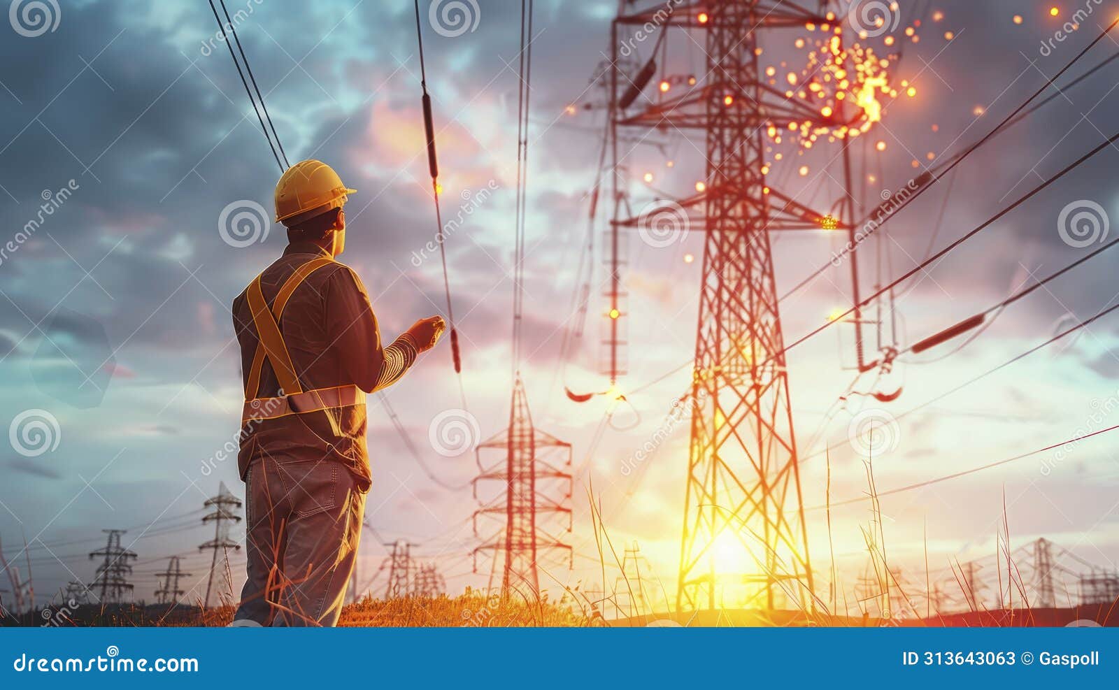 The Rigorous Inspection of a High-Voltage Pole by a Skilled Electrical ...