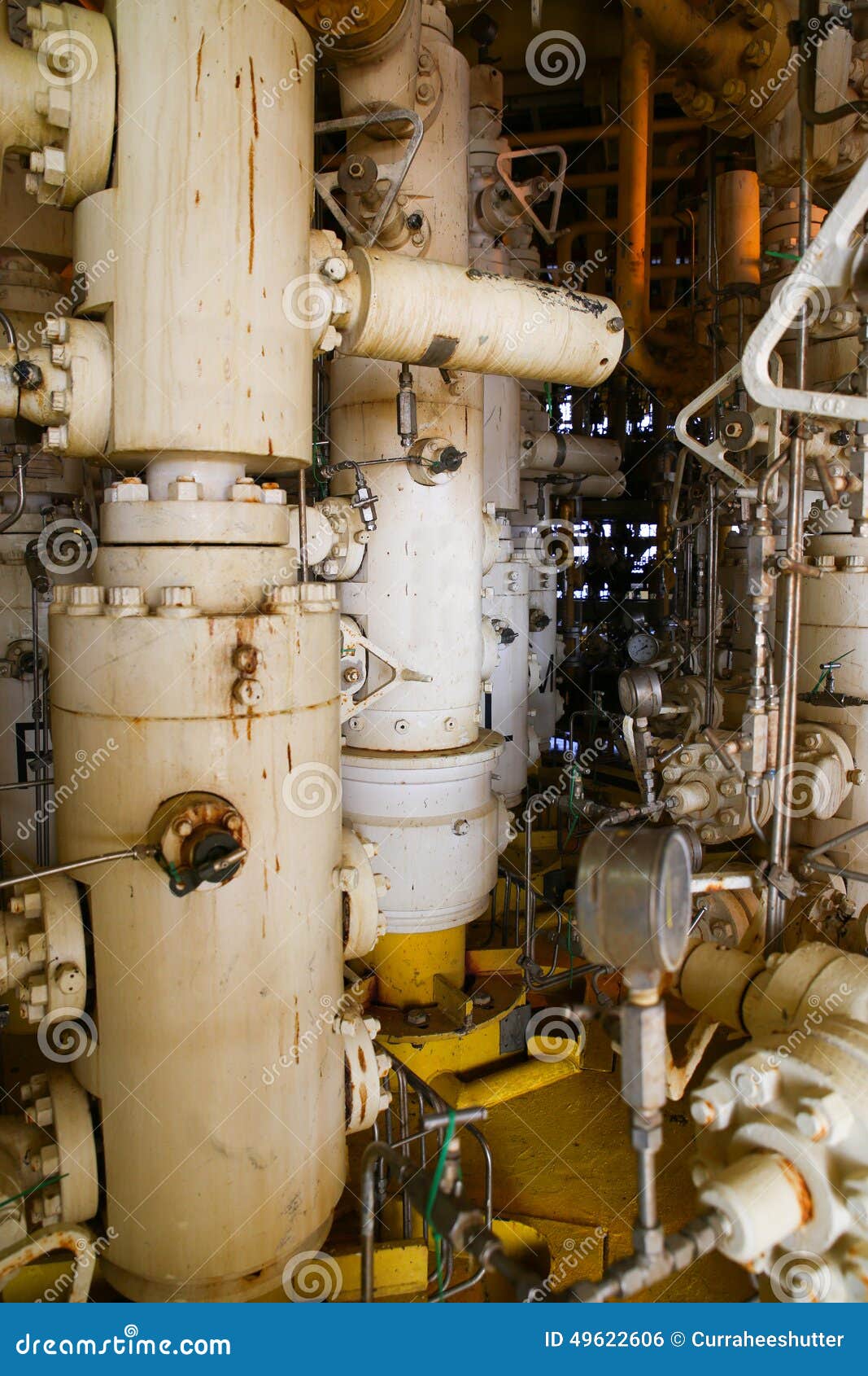 Rigs Offshore Oil Refinery. Well Head Station on the Platform Stock ...