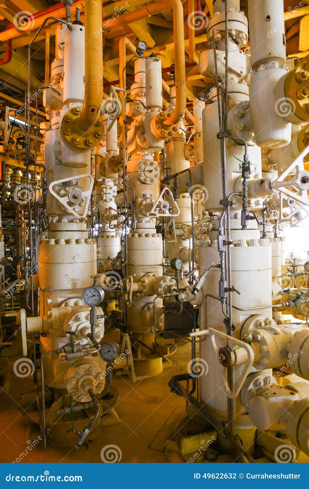 Rigs Offshore Oil Refinery. Well Head Station on the Platform Stock ...