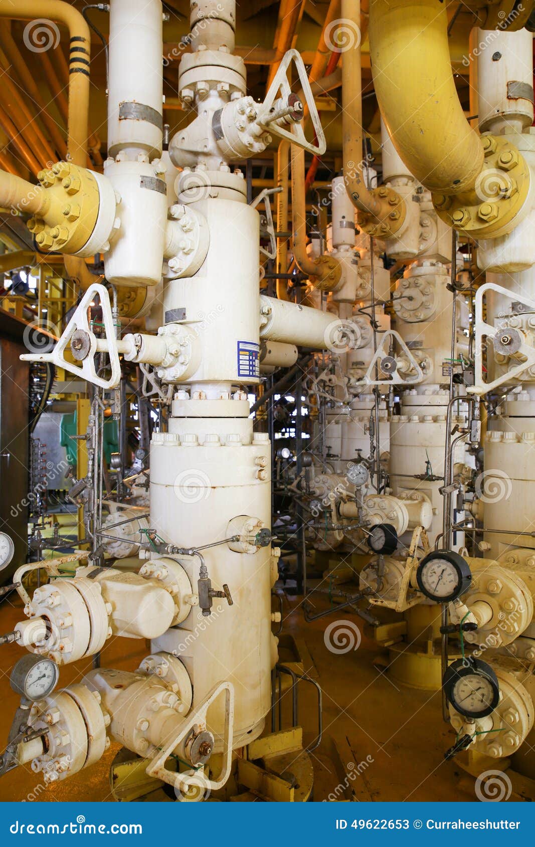 Rigs Offshore Oil Refinery. Well Head Station On The Platform. Royalty ...