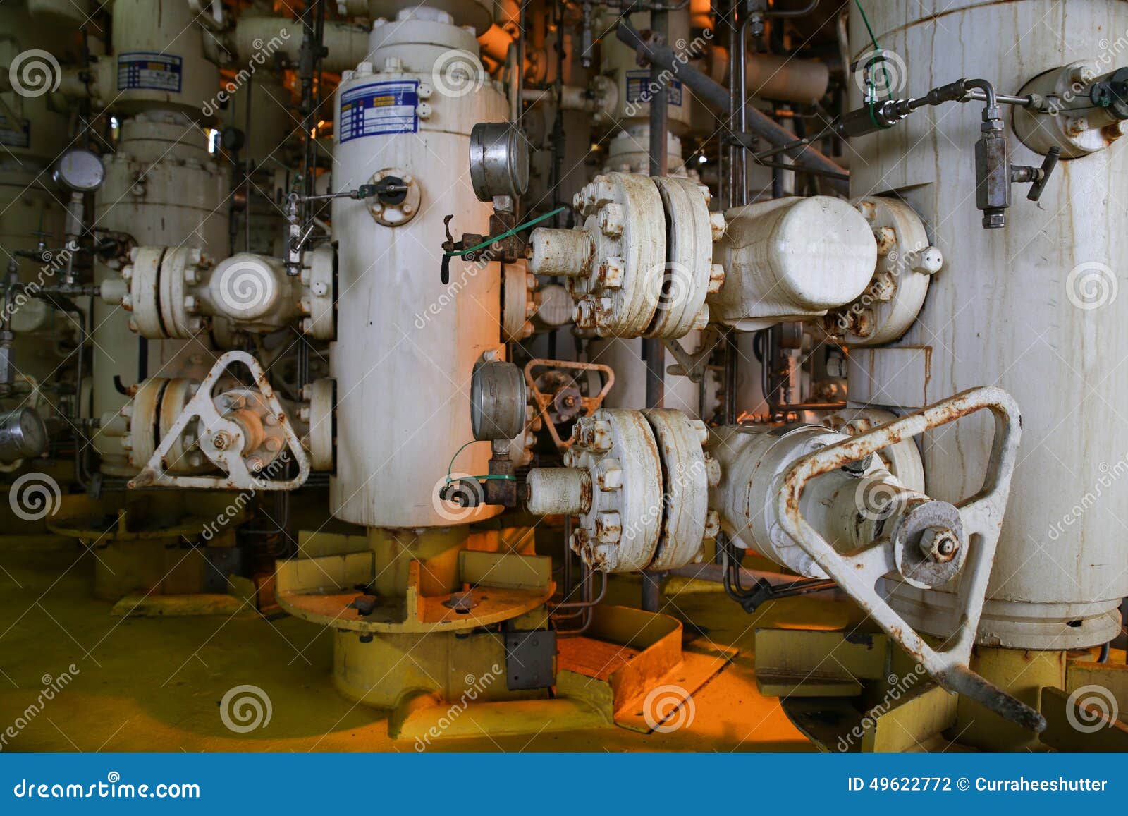 Rigs Offshore Oil Refinery. Well Head Station on the Platform Stock ...