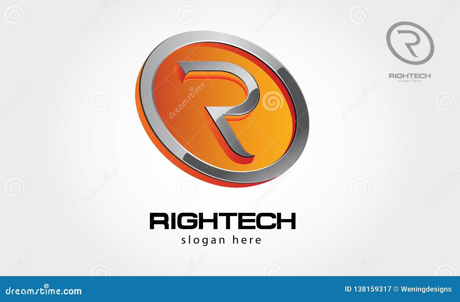 Right Tech Vector Logo Template. Stock Vector - Illustration of emblem ...