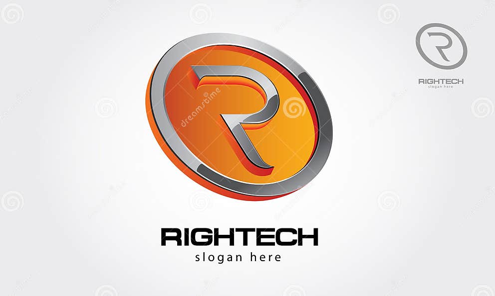 Right Tech Vector Logo Template. Stock Vector - Illustration of emblem ...