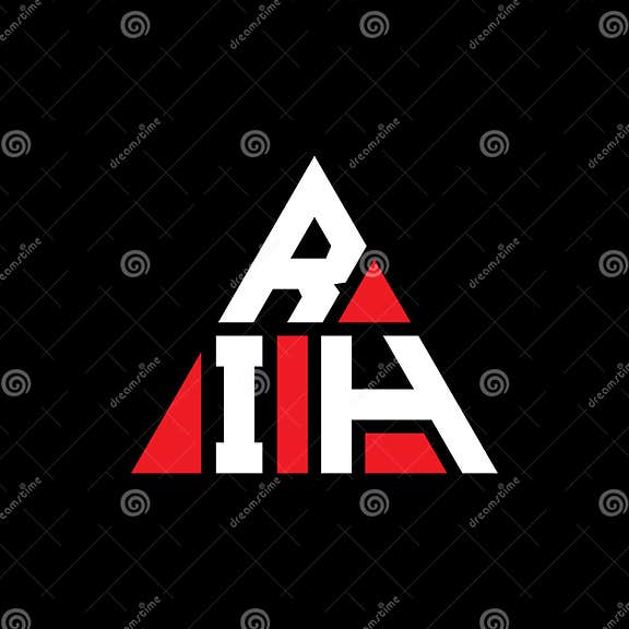 RIH Triangle Letter Logo Design with Triangle Shape. RIH Triangle Logo ...