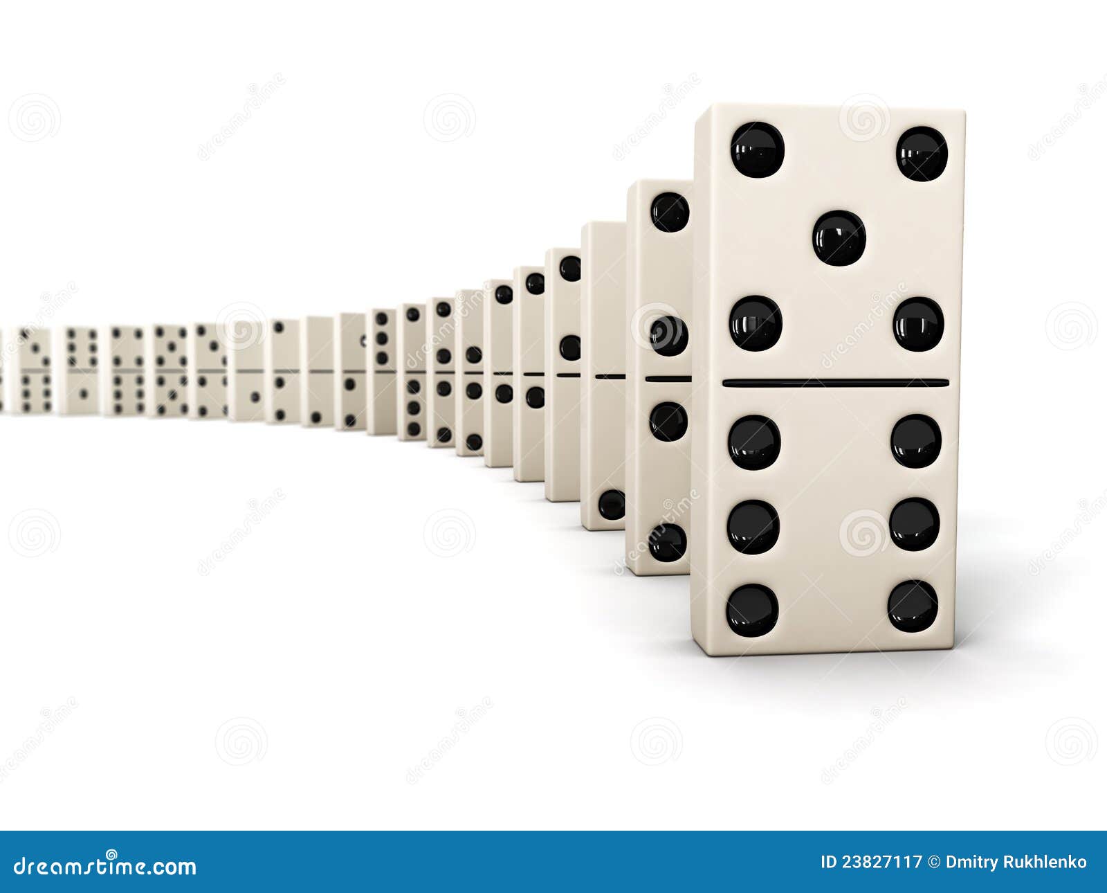 Rij van domino's stock afbeelding. Image of spelen, activiteit - 23827117