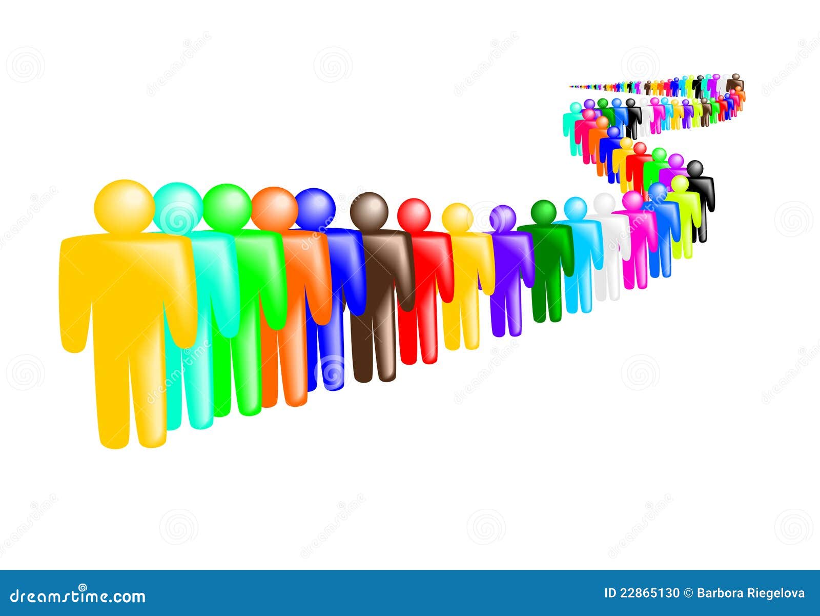 Rij van mensen vector illustratie. Illustration of mensen - 22865130