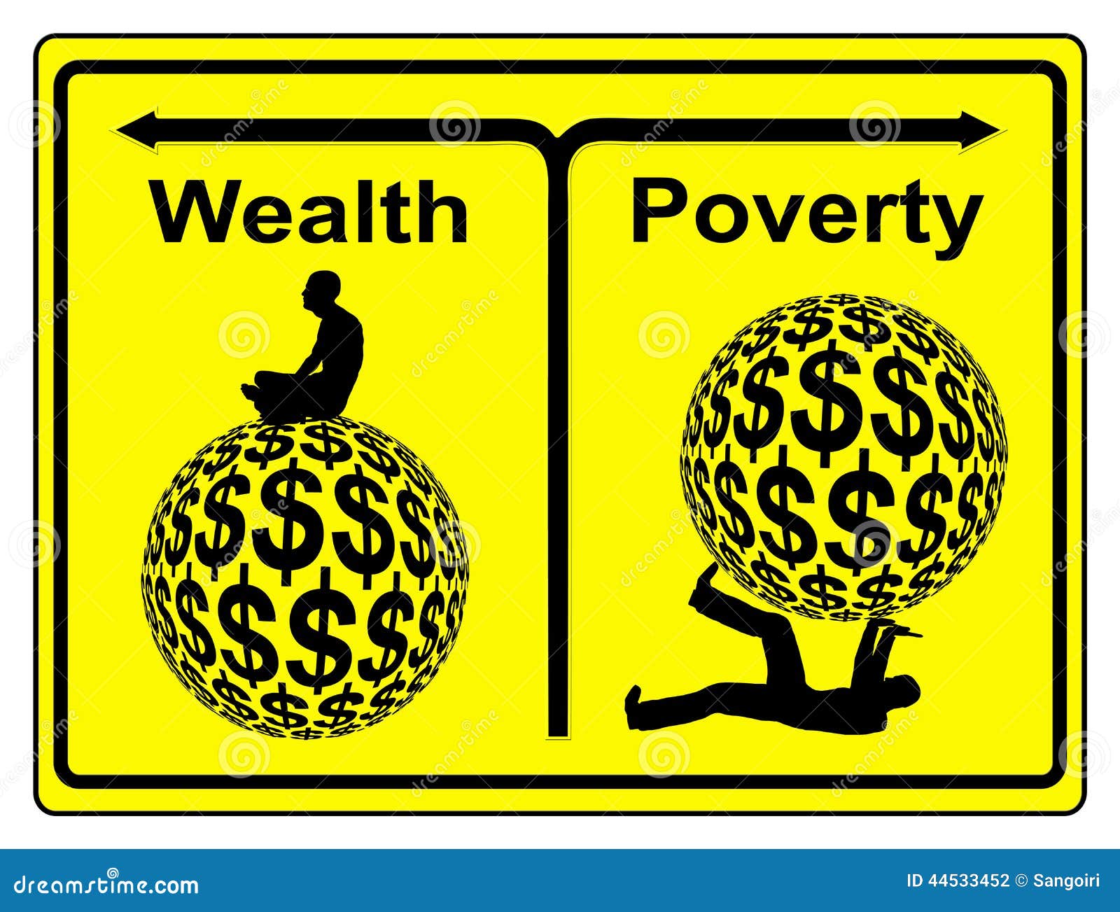 Rijkdom en Armoede stock illustratie. Illustration of persoon - 44533452