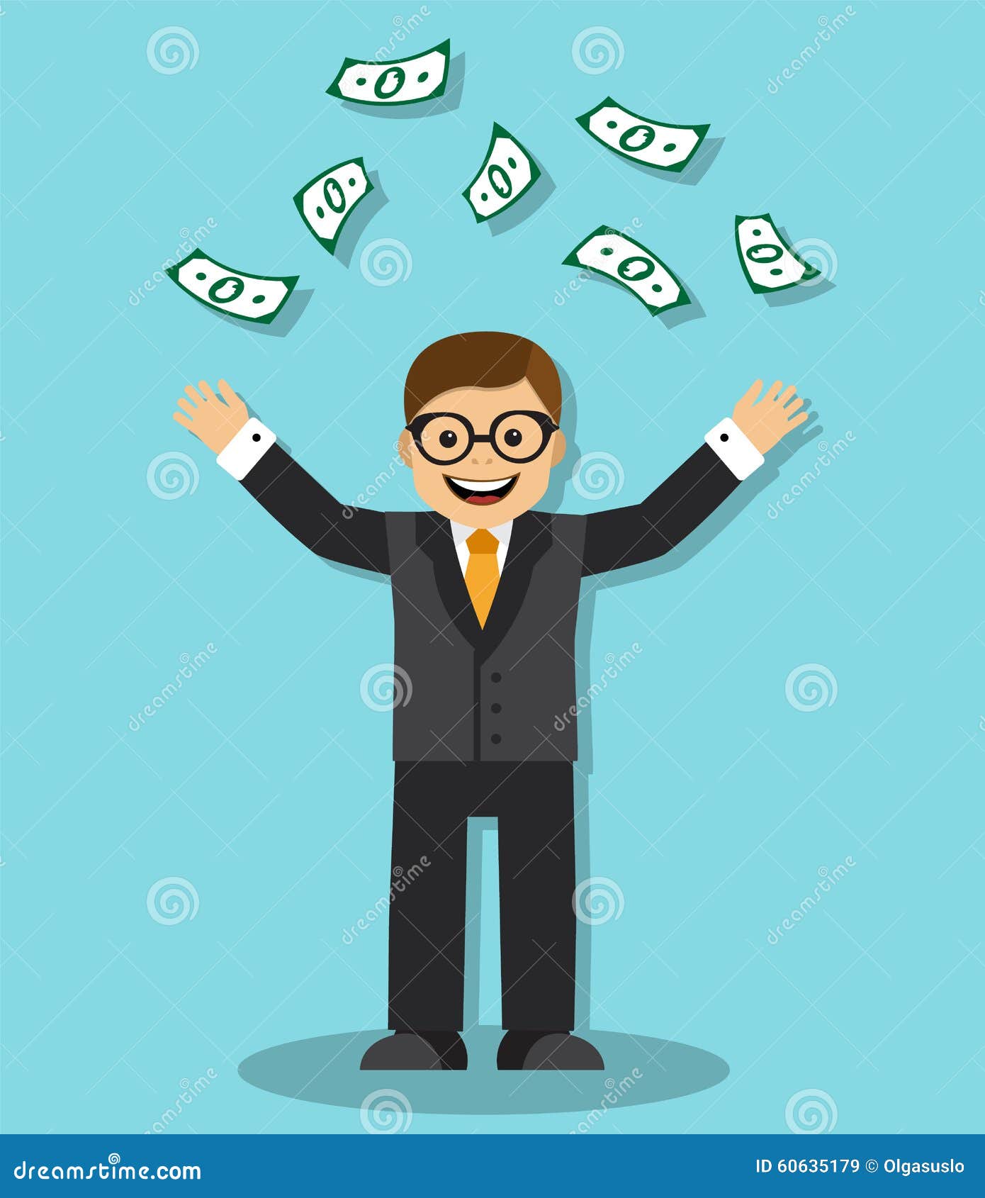 Rijkdom en succes in zaken vector illustratie. Illustration of geluk ...